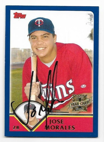 JOSE MORALES 2003 TOPPS TRADED AUTOGRAPHED SIGNED # T229 TWINS | eBay