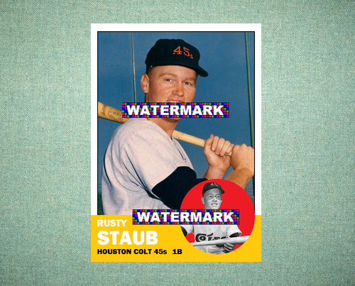 Rusty Staub Houston Colt 45s 45 1963 Style Custom Baseball Art Card | eBay