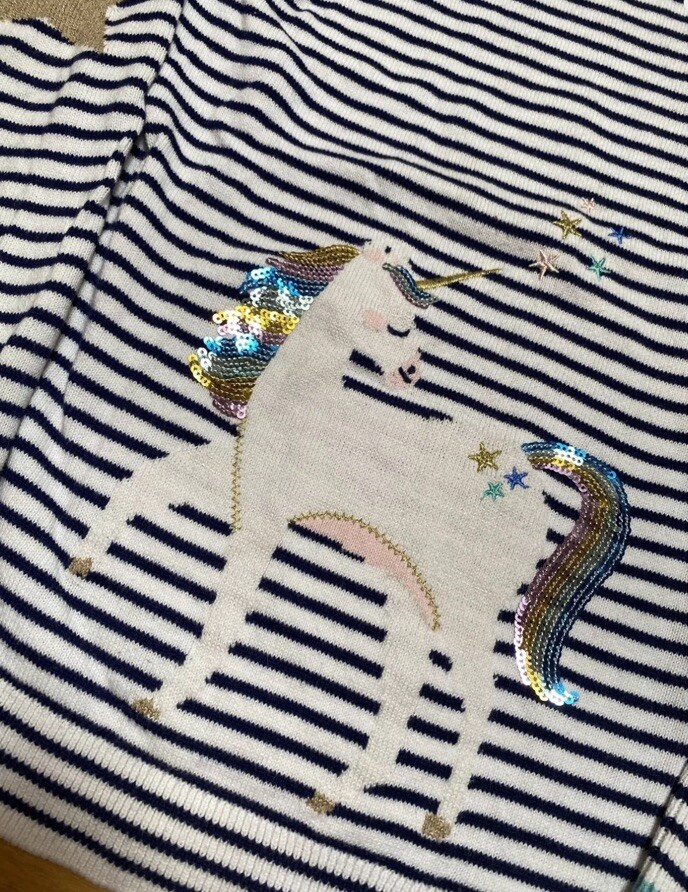 Joules Striped Sweater With Unicorn Appliqué Size 11-12 | eBay