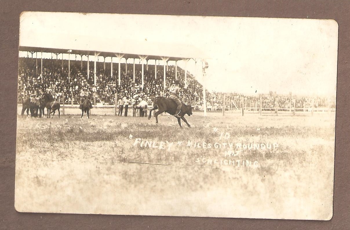 VINTAGE POSTCARD UNUSED RPPC MILES CITY ROUNDUP 1915 FINLEY RODEO | eBay