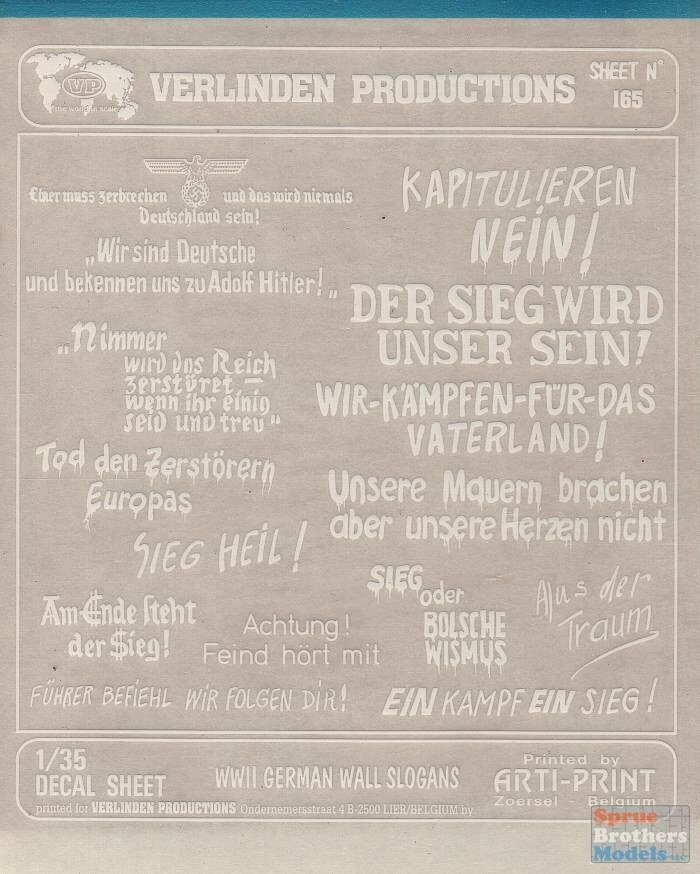 VER0165 1:35 Verlinden Dry Transfer - WW2 German Wall Slogans | eBay