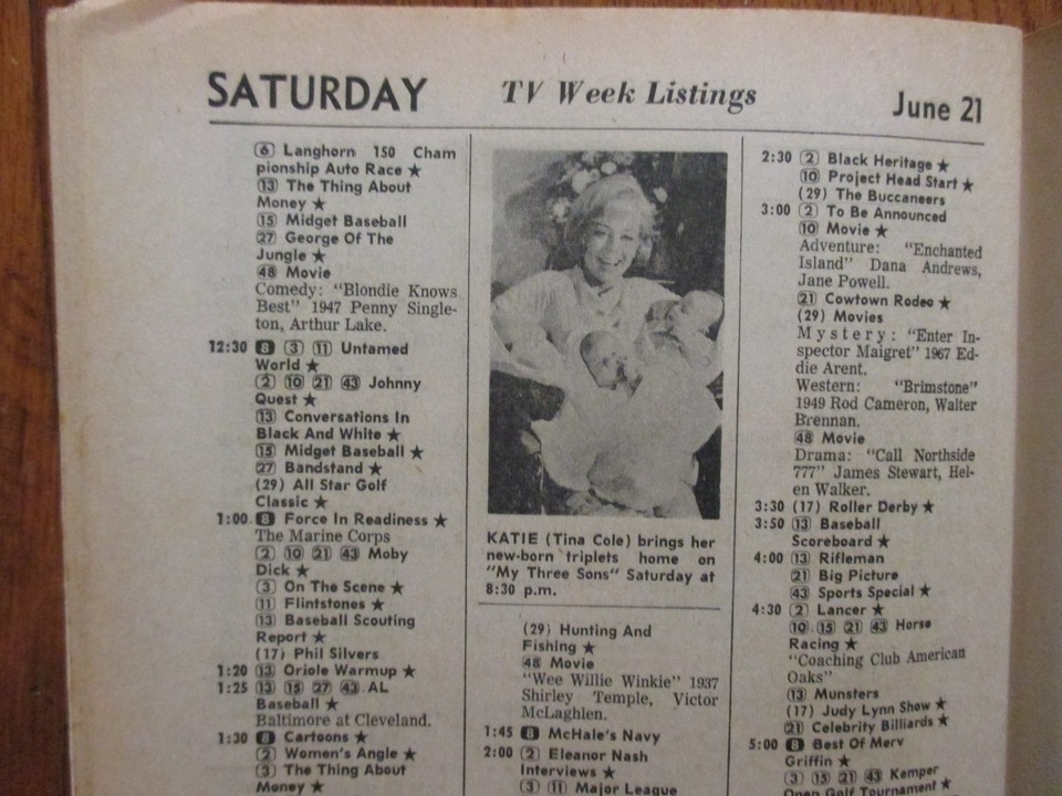 June 15, 1969 Lancaster Pa TV Magaz(ROBIN STRASSER/TOM JENNINGS/IT ...