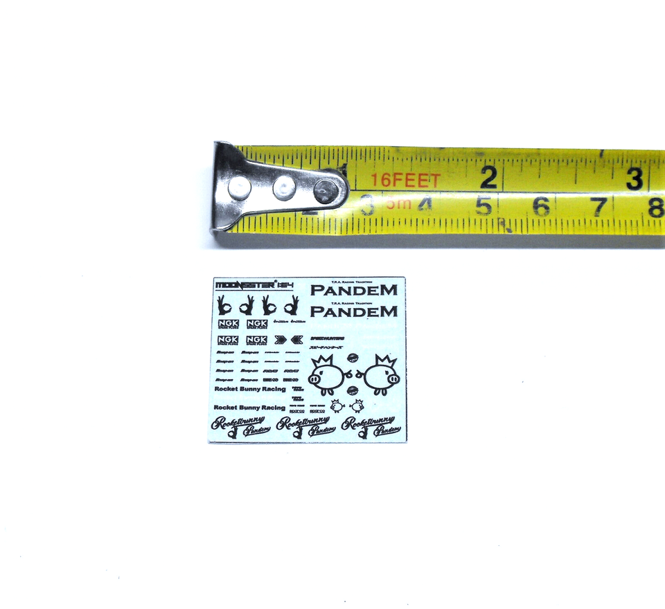 Racing Pandem White Toner 1/64 Water Slide Decal Set For Hot Wheels | eBay