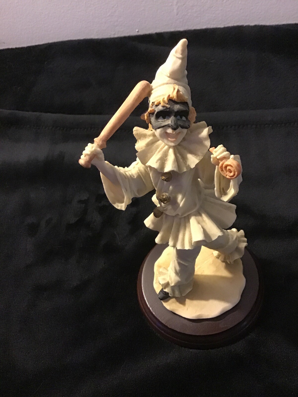 1985 ARNART: CLOWN PUCCI figurine statuette with wooden brick 8” | eBay