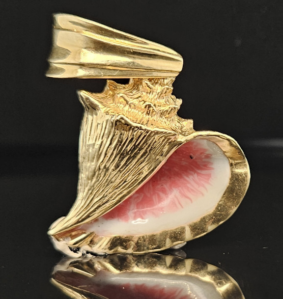 Peter Costello CONCH SHELL Porcelain Enamel Charm Pendant Large 15gr | eBay