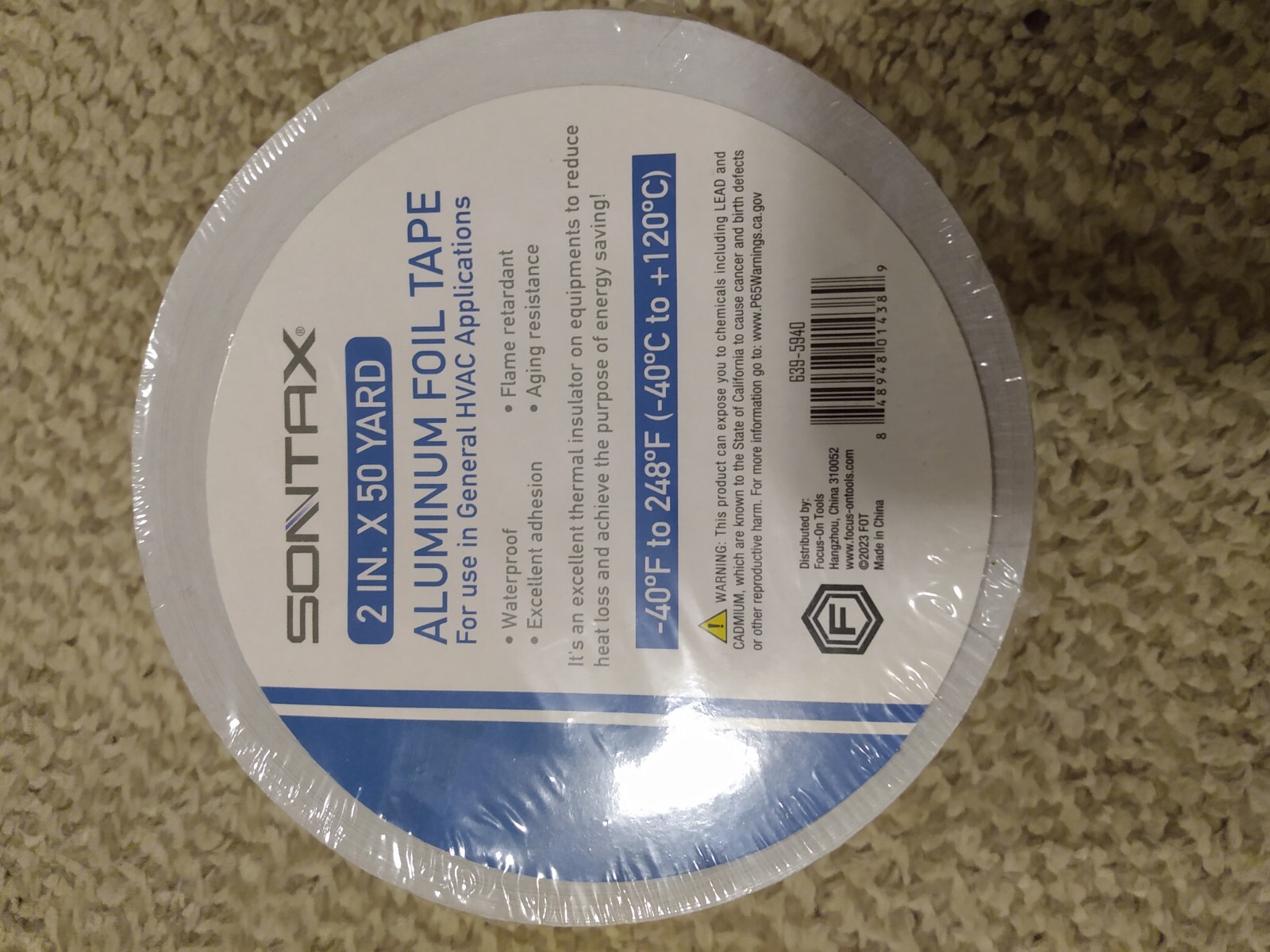 Sontax 2 in. x 50 yd (150 ft) Aluminum Foil Tape | eBay
