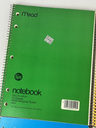 Lot Of (4) Vintage Mead The Spiral Notebooks 70 Pages Wide Ruled | eBay