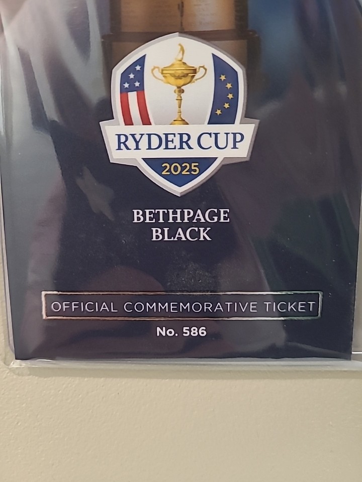 Ryder Cup 2025 Commemorative Ticket #586 | eBay