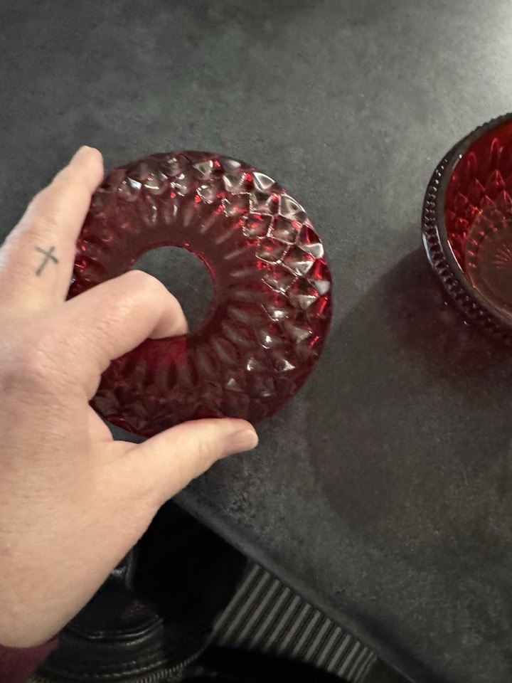 Vintage Mount Vernon Candle Lamp Fairy Lamp Red Indiana Glass Co. | eBay