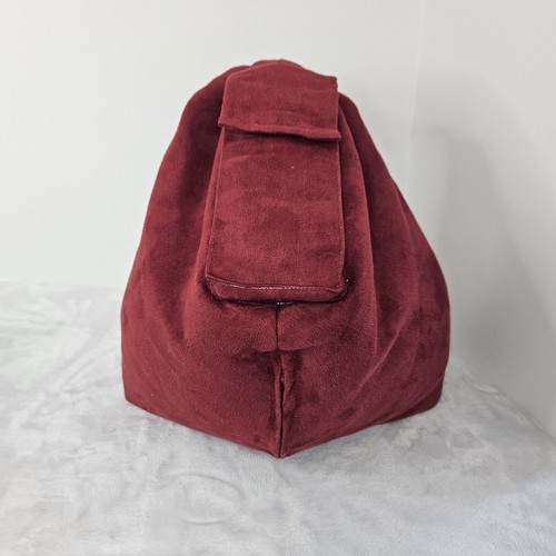 THE BOOKSEAT Book / Tablet Holder Faux Suede Maroon Red Rear Pocket EUC ...