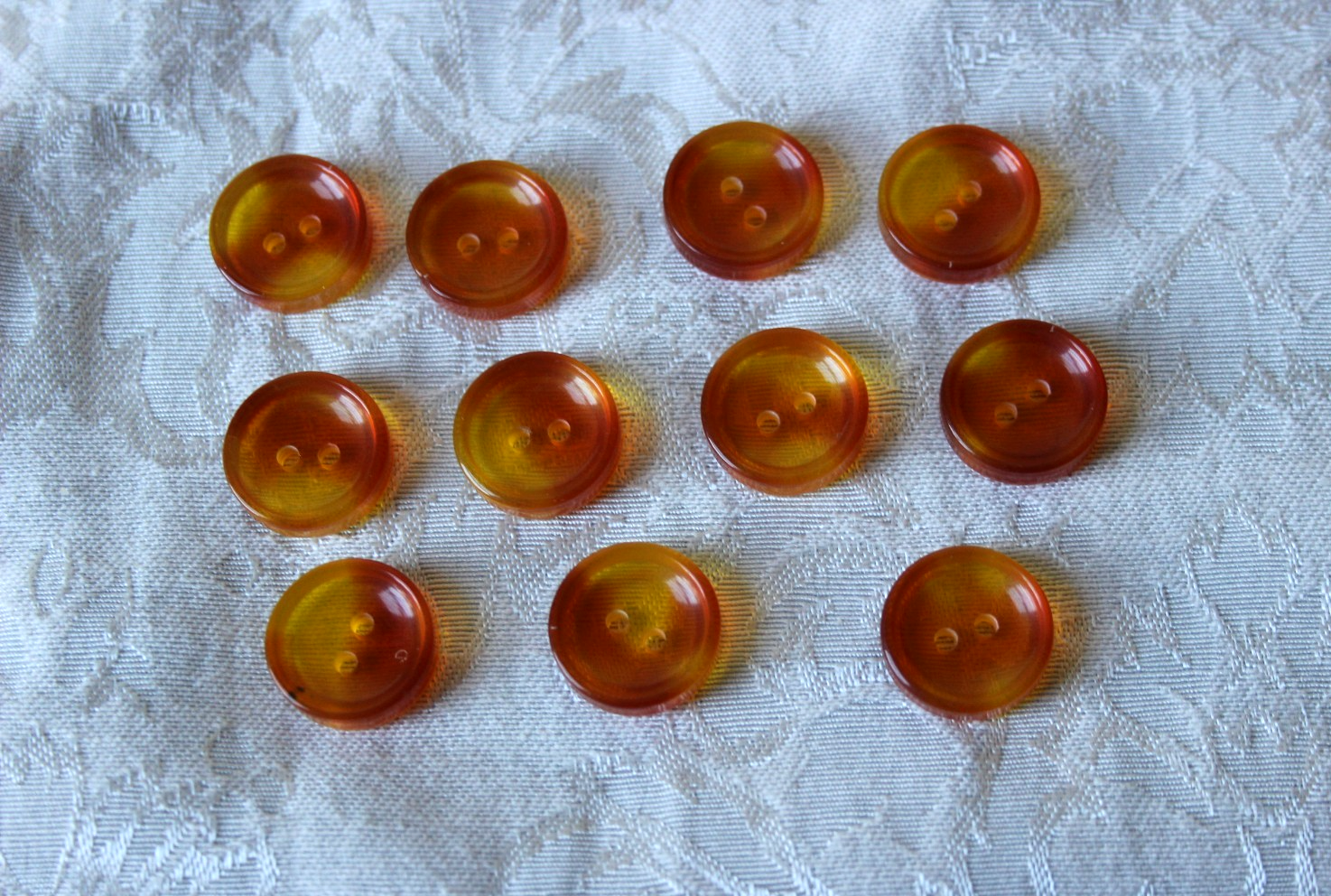 Set of 11 Vintage Amber with Brown Plastic Buttons - 11/16 inch- ITEM ...