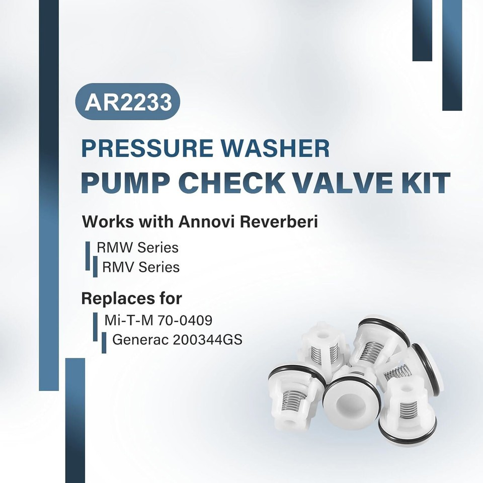 AR2233 Pressure Washer Pump Check Valve Kit for Annovi Reverberi RMW ...