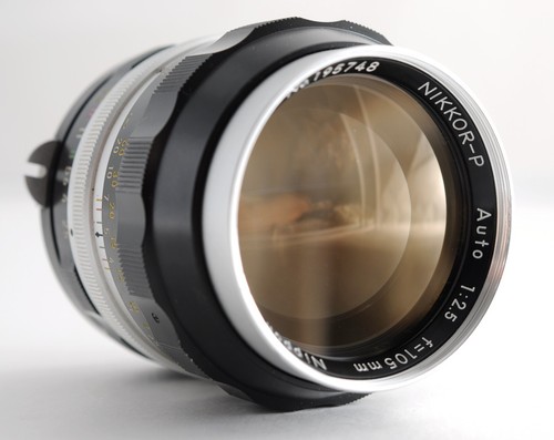 [NEAR MINT ] C194 Nikon Nippon Kogaku Nikkor-P Auto 10.5cm f/2.5 Lens ...