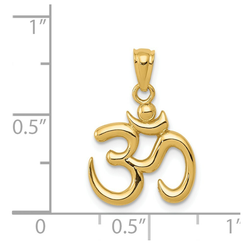 14k 14kt Yellow Gold Polished Om Symbol Pendant | eBay