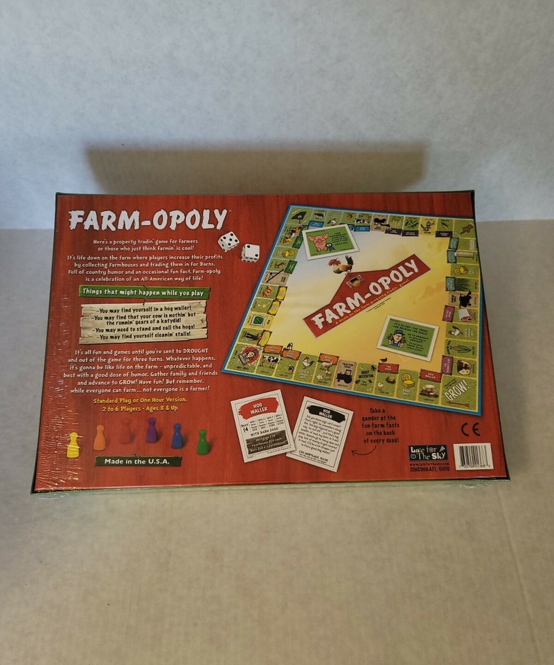 FARM-OPOLY Monopoly Board Game by Late for the Sky Brand New Sealed | eBay