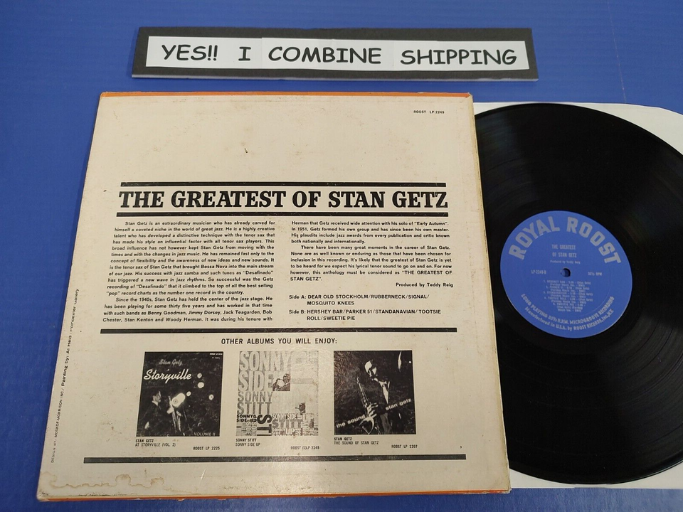 Stan Getz - The Greatest of Stan Getz - 1963 Jazz LP Roost VG VINYL ...