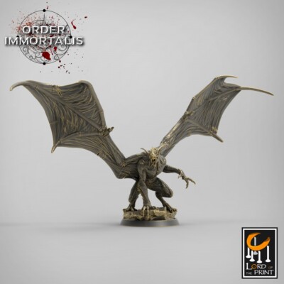 Flying Vampire Hatchling Bat Crouched Miniature | D&D DnD | Pathfinder ...
