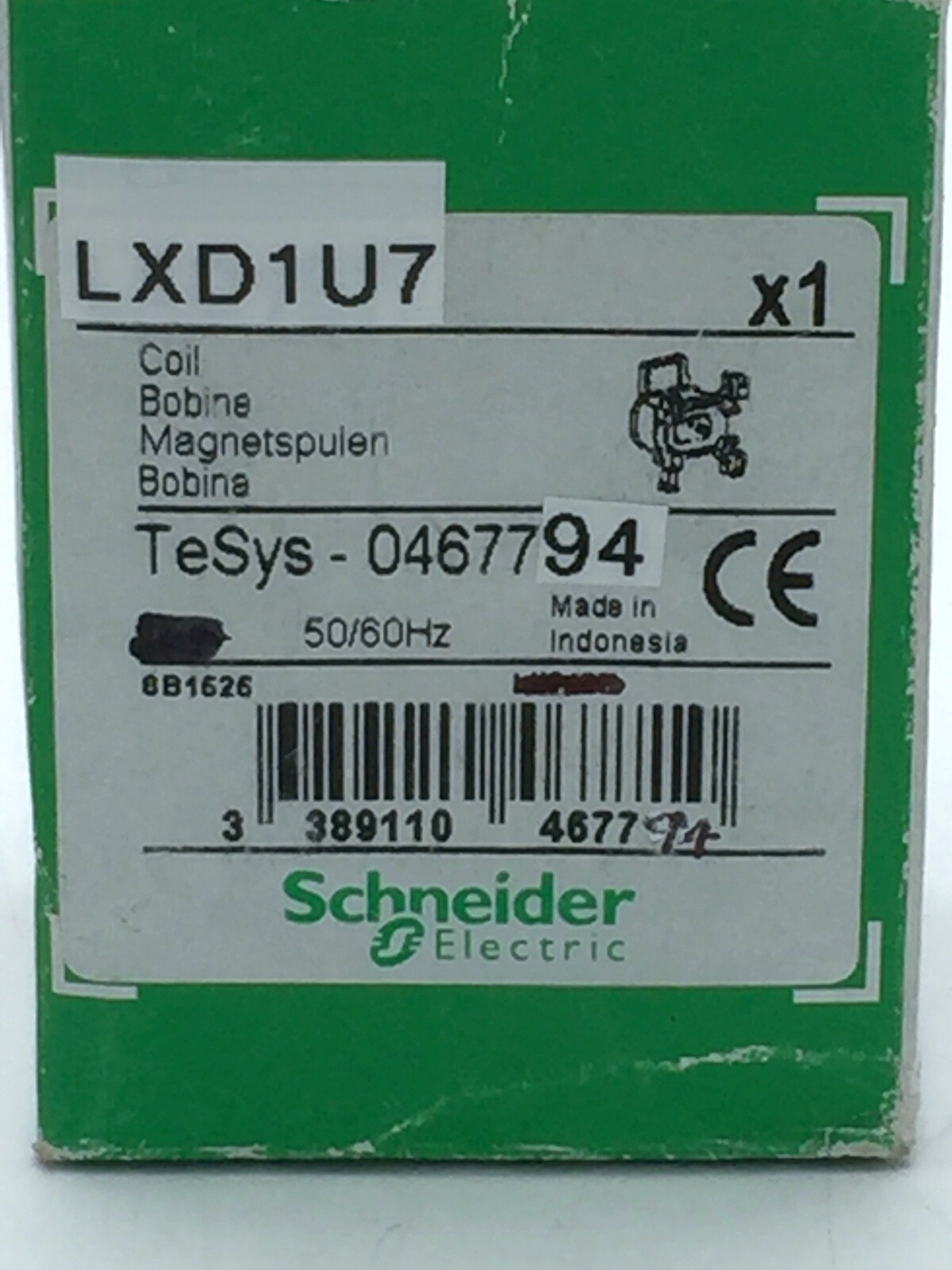 Schneider TeSys D LXD1U7 Contactor Coil LXD1 240VAC 50/60 Hz 9-38A x3 ...