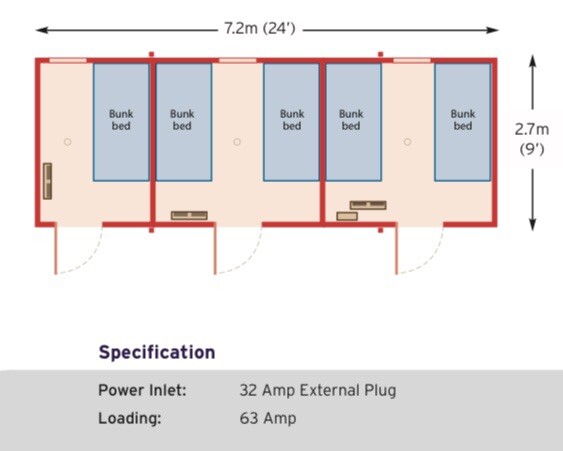 24ft 10 Birth Sleeper Cabin GLAMPING Pod, Festival, Camping, Cabin ...