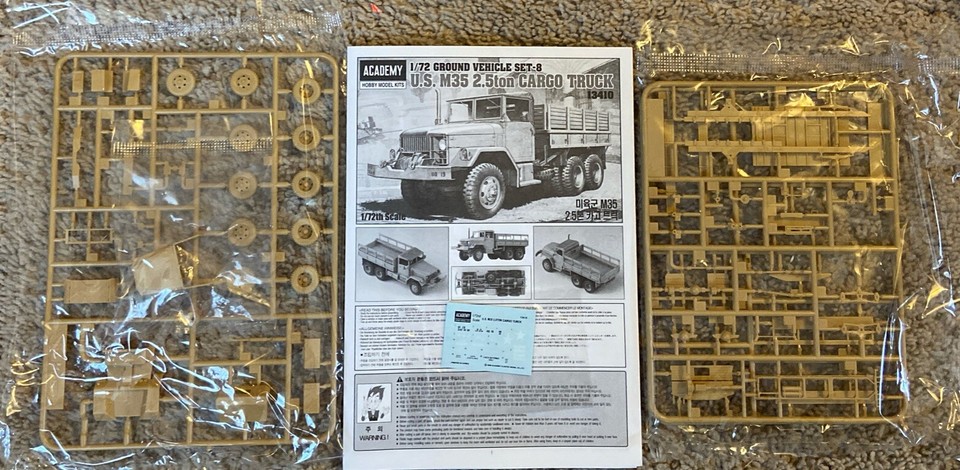 Academy U.S. M35 2.5 Ton Cargo Truck. 1/72. #13410. | eBay