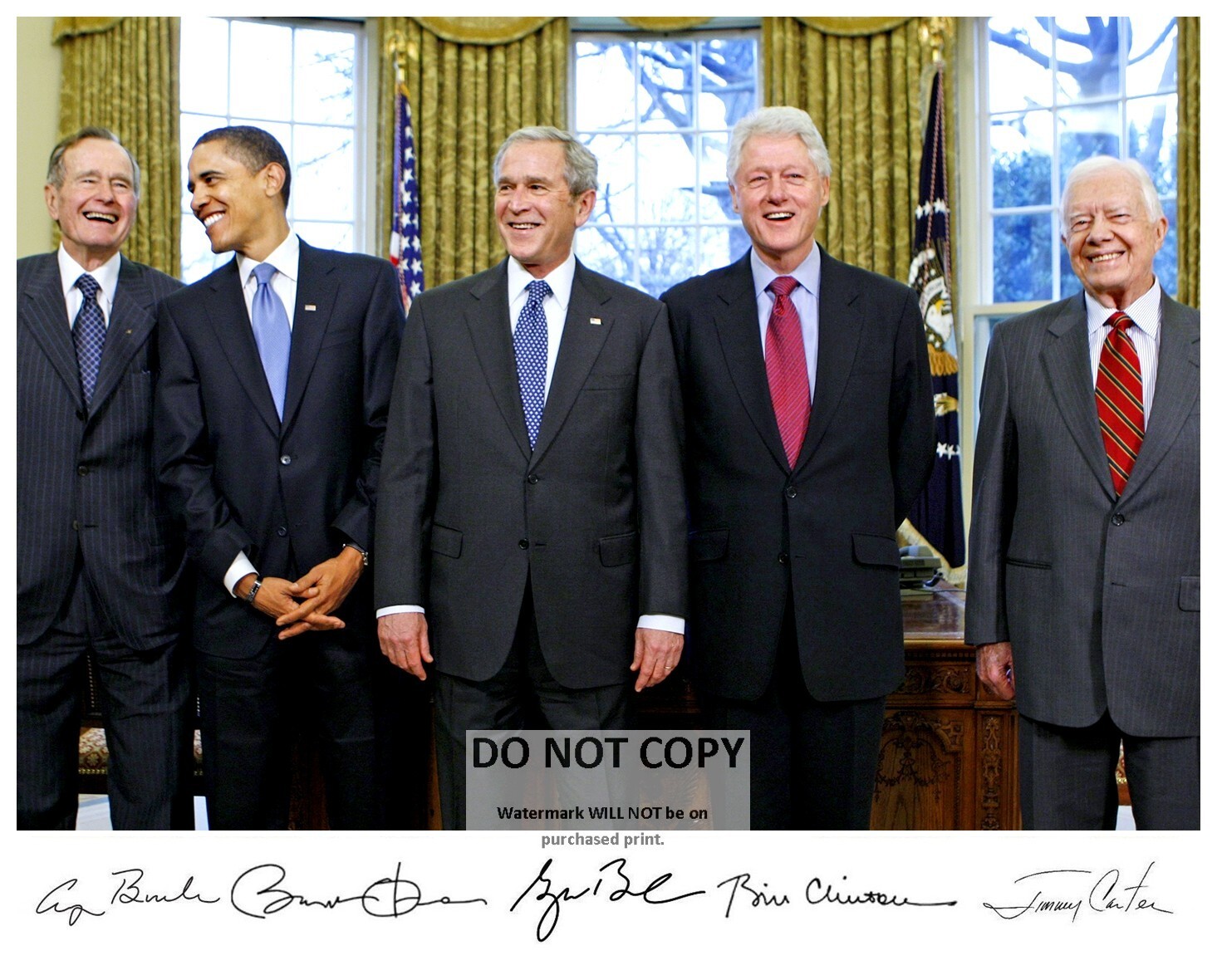 11X14 PHOTO GEORGE W. BUSH BARACK OBAMA & OTHER PRESIDENTS w ...