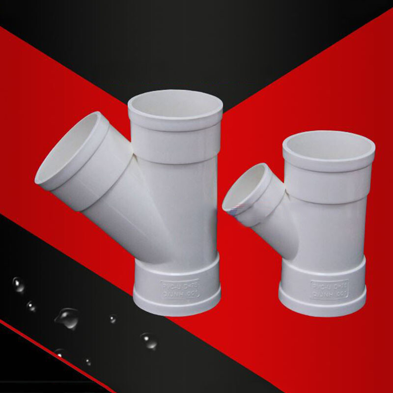 PVC Oblique Tee Connector 45 Degree Tilted Three Way Joints Y Type Pipe ...