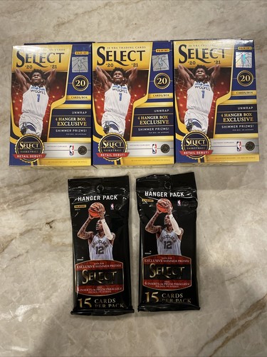 2021-22 & 2020-21 Panini Select NBA Basketball HANGER PACK Box LOT OF 5 ...