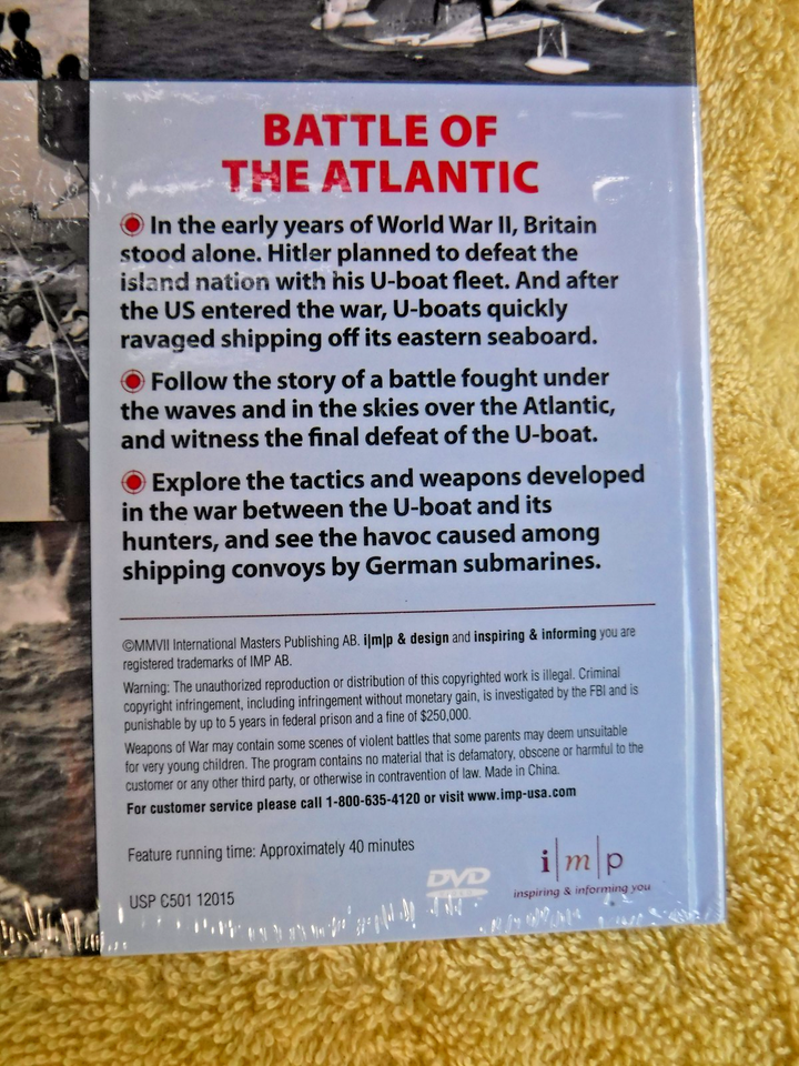 NEW/SEALED DVD + BOOK, WEAPONS OF WAR: BATTLE OF THE ATLANTIC/SEA WAR ...
