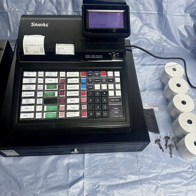 SAM4S SPS-300 Series SPS-345 Retail Cash Register + Keys & Thermal ...