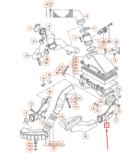 OEM VOLKSWAGEN BEETLE 9C AIR INTAKE MANIFOLD PIPE 1C0129609B GENUINE | eBay