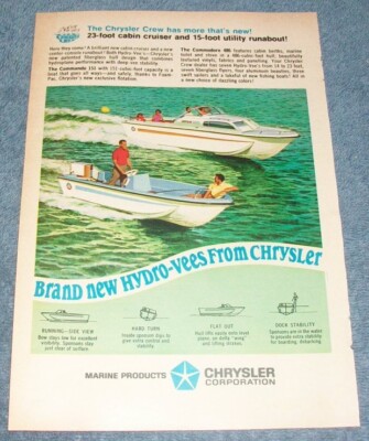 1968 Chrysler Hydro-Vees Commando 151 Commodore 486 Vintage Color Boat ...