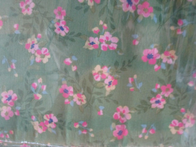 1 Yard 100% Cotton Fabric Rethink Pinks Pretty Floral Green Background ...
