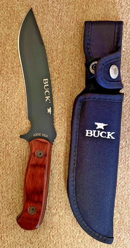 Buck 620 Reaper fixed blade knife Rosewood handle nylon sheath from ...