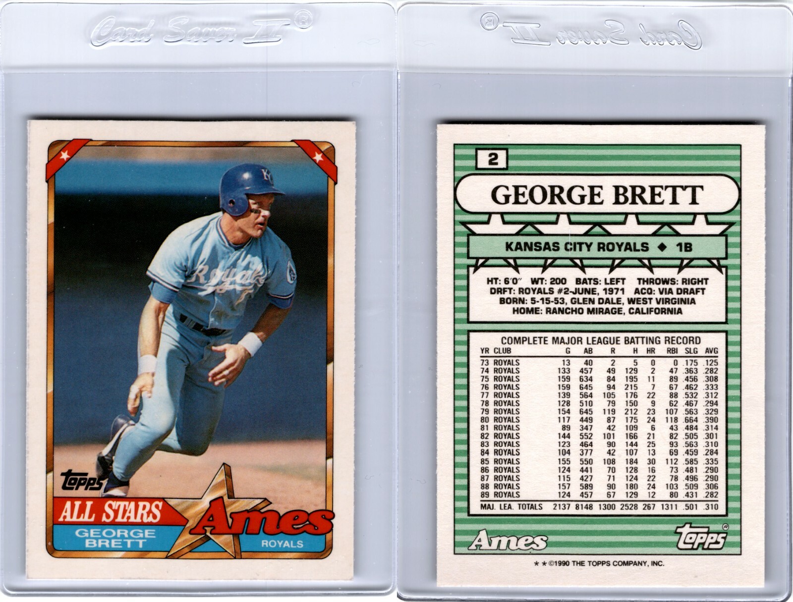 1990 Topps Ames All-Stars #2 George Brett - Kansas City Royals | eBay