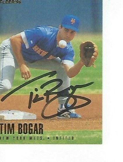 TIM BOGAR SIGNED 1996 FLEER #473 - NEW YORK METS | eBay