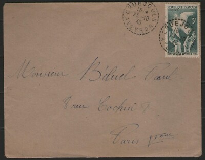FRANCE: Aveyron / CàD tireté CRUEJOULS sur lettre de 1946 | eBay