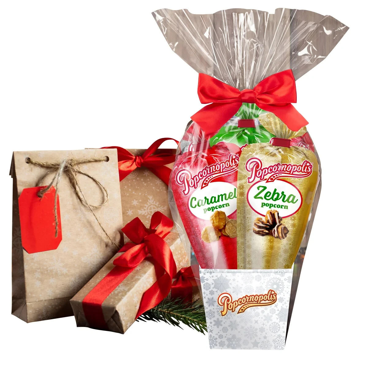 Popcornopolis Metallic Holiday 5-count Mini Cone Gift Basket, 10-pack ...