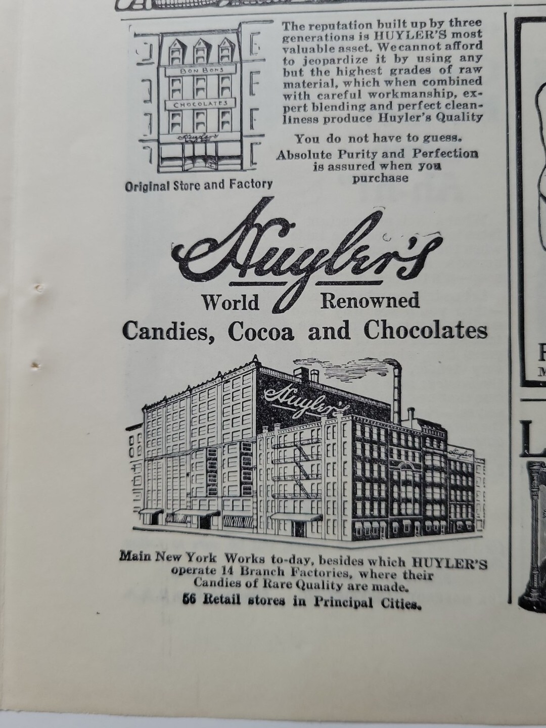 1910 Huyler's Candy Cocoa Chocolate main New York Works vintage ad | eBay