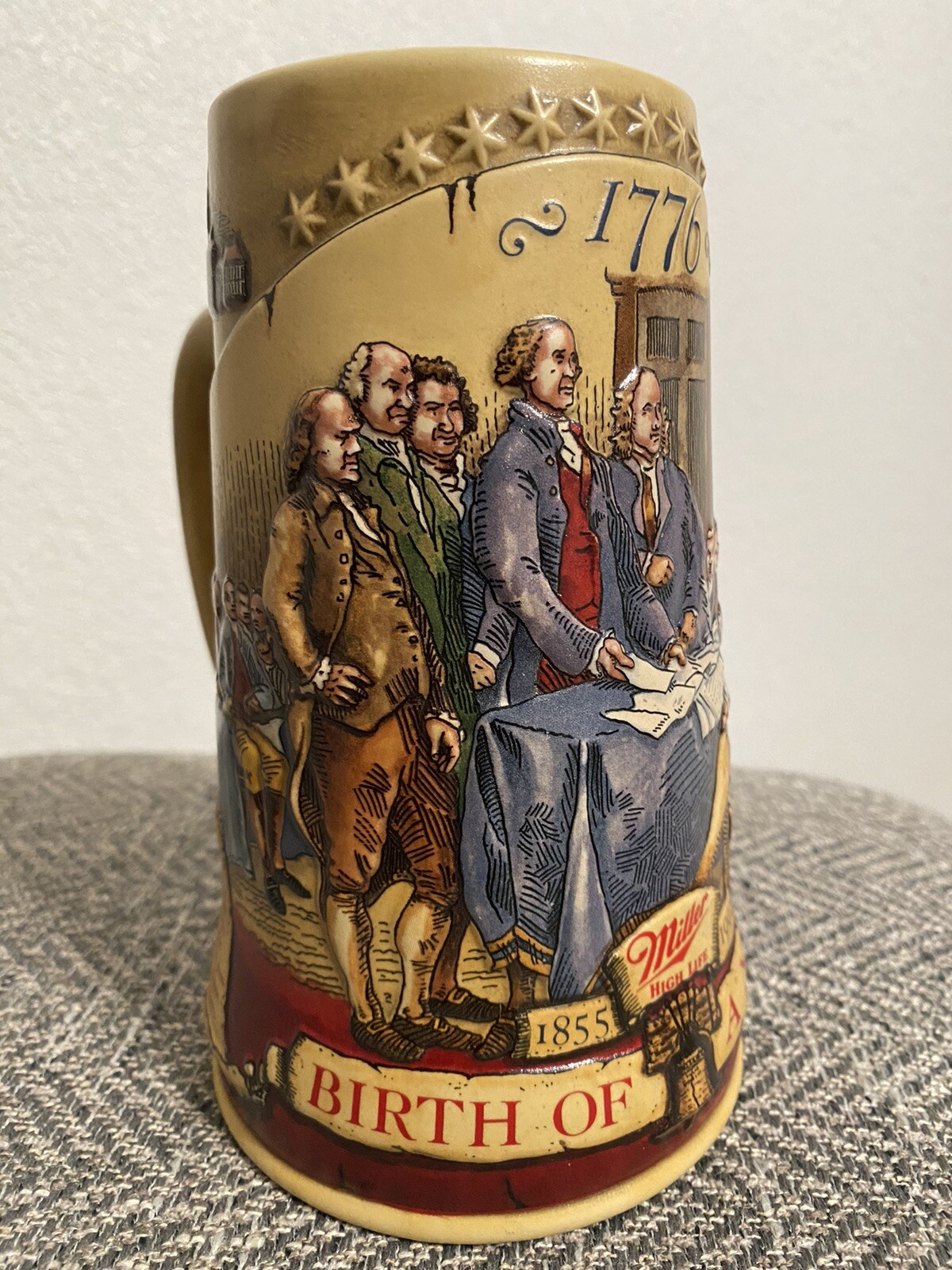 Miller High Life Ceramic Beer Stein- Second In Series- Birth of A Nation 1776. | eBay