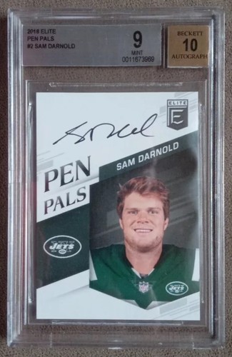 2018 Donruss Elite Sam Darnold Pen Pals Rookie Auto #PP-SD BGS 9 Mint ...