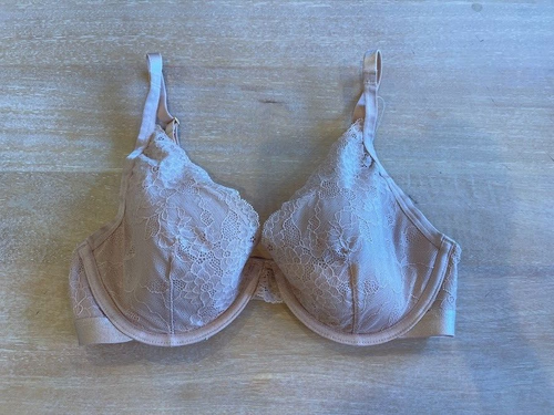 SOMA Intimates Hush Beige Lace 36DD Lightest Lift Plunge Bra Underwire ...
