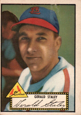 1952 Topps Baseball Card Gerald Staley Pitcher St Louis Cards B/B EX ...
