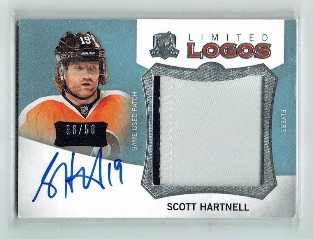 12-13 UD Upper Deck The Cup Limited Logos Scott Hartnell /50 Patch Auto ...