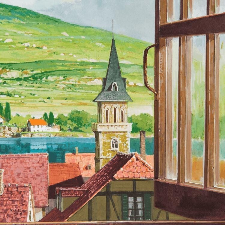 Ghibli Museum Howl's moving castle Original Window Wall Art Howl ...