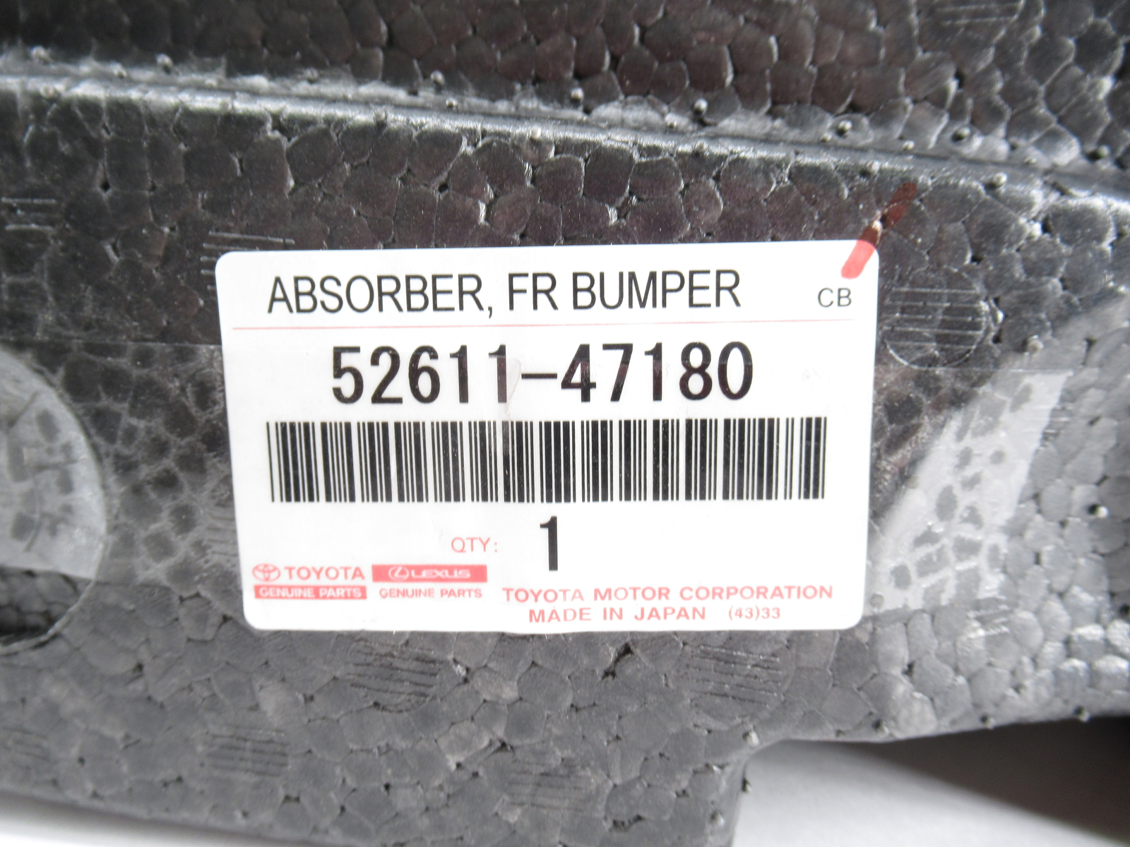 Genuine OEM Toyota 52611-47180 Front Bumper Energy Absorber 2017-22 ...