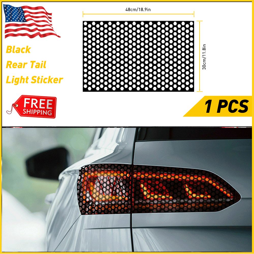 Black Car Rear Tail Light Cover Decor Sticker Honeycomb Tail Lamp Decal Trim Kit eBay