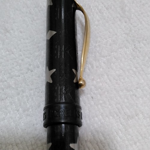 Vintage Creeks N Creeks Fountain Pen Star Pattern Gold Trim Black Ink ...