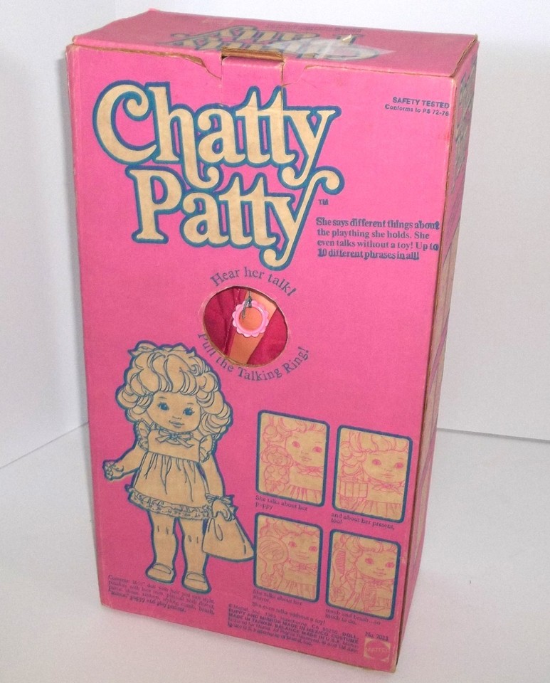 Mattel Chatty Patty Doll Mint Unused in Beautiful Box 1983 Complete ...