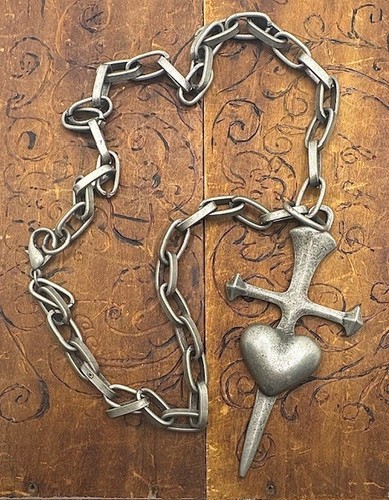 Robert Lee Morris RLM 1980s Cross Thru Heart Pewter | eBay