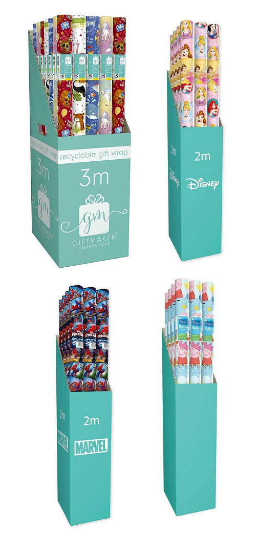 40M Everyday GIFT WRAP ASSORTED size ROLLS WRAPPING PAPER ROLL PRESENT ...